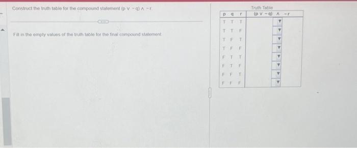 Solved Construct the truth table for the compound statement | Chegg.com