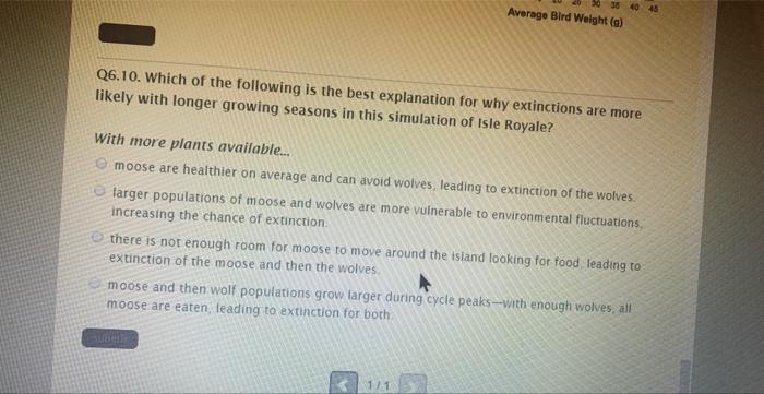 Solved Q6.8. Imagine that after the birds have been living | Chegg.com