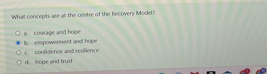 Solved What concepts are at the centre of the Recovery | Chegg.com