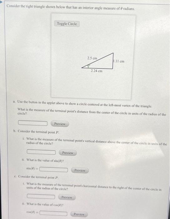 Solved Consider the right triangle shown below that has an | Chegg.com