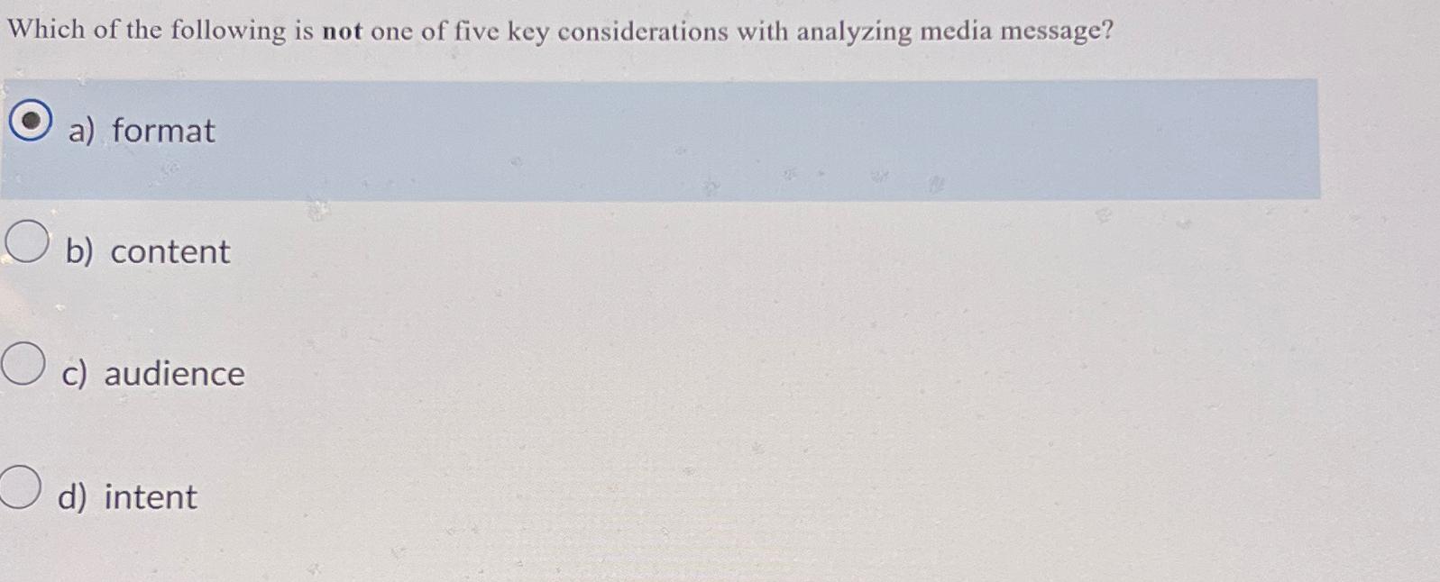 Solved Which of the following is not one of five key | Chegg.com