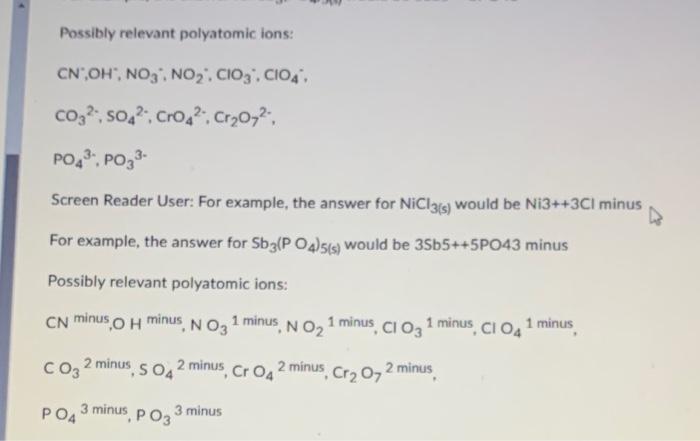 Solved How does CrPO4(s) break up in solution? Write | Chegg.com