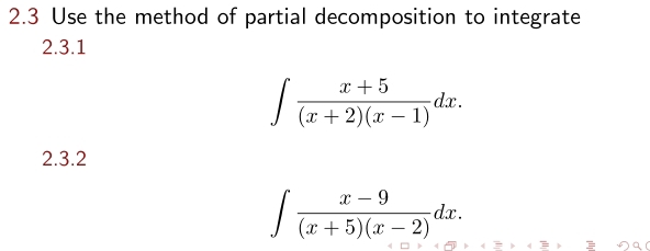 Solved 2.3 ﻿Use the method of partial decomposition to | Chegg.com