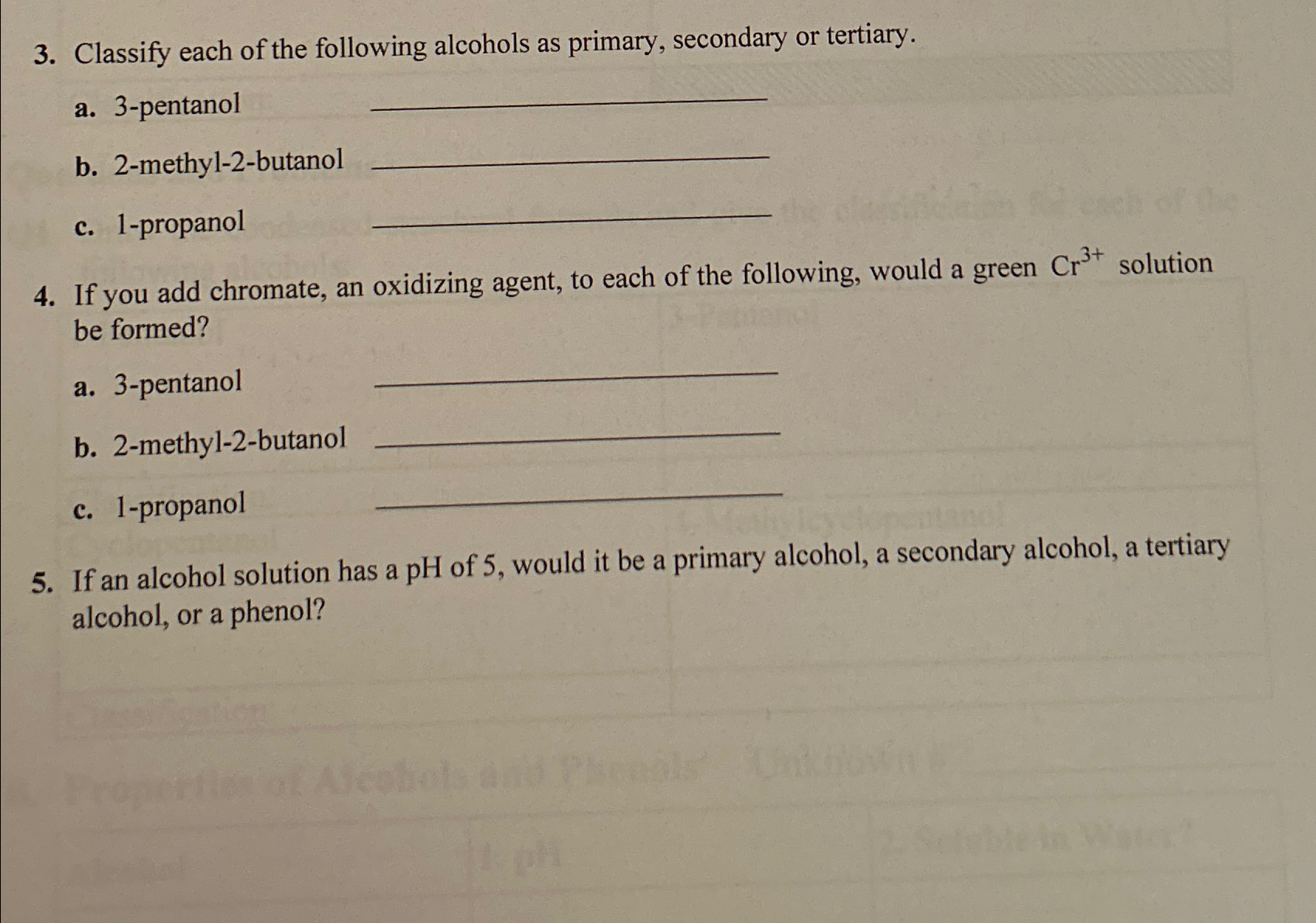 Solved Classify each of the following alcohols as primary, | Chegg.com