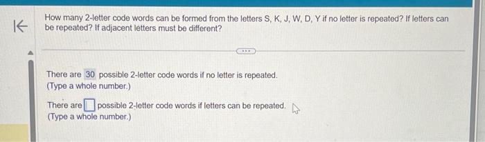 Solved How many 2-letter code words can be formed from the | Chegg.com