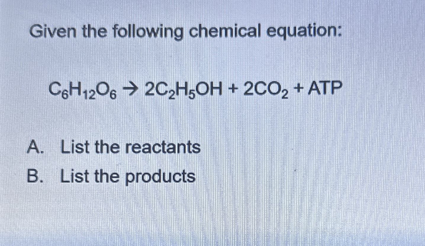 Solved Given the following chemical | Chegg.com