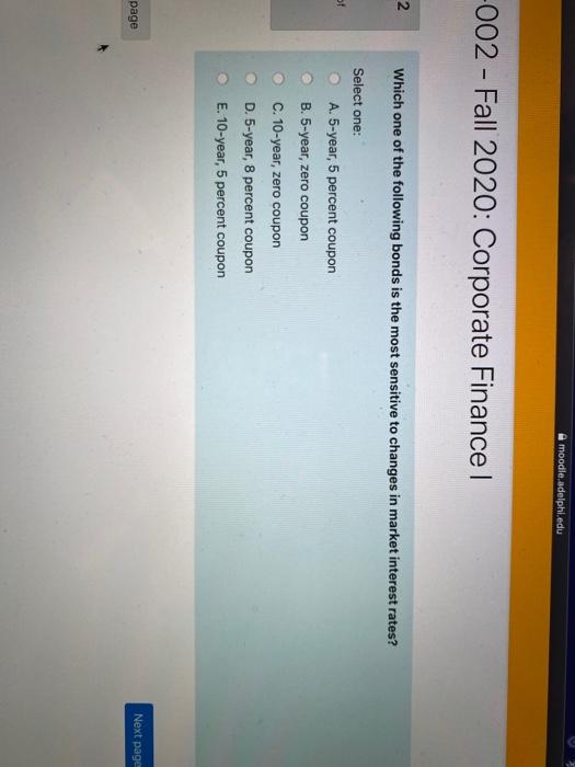 Solved moodle.adelphi.edu -002 - Fall 2020: Corporate | Chegg.com