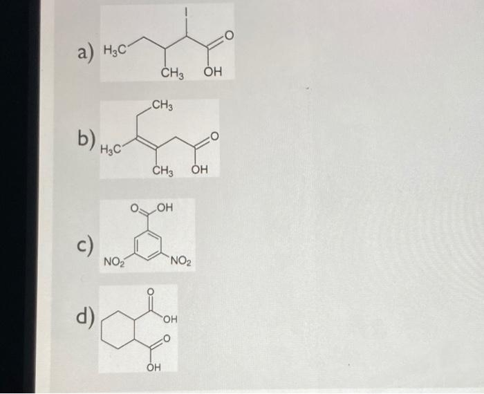 Solved Write the names of the following carboxylic acids | Chegg.com