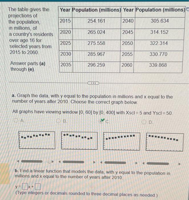 Solved The table gives the projections of the population. in | Chegg.com