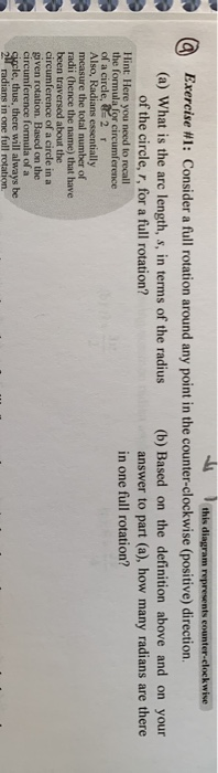 Solved this diagram represents counter clockwise @ Exercise | Chegg.com