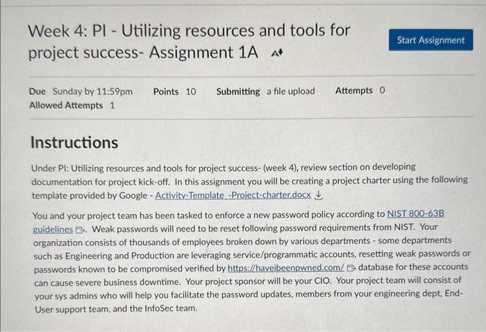 Solved Week 4: PI - Utilizing resources and tools for | Chegg.com