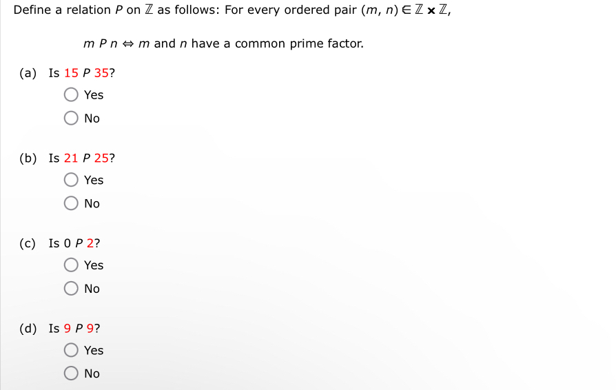 Solved Define a relation P ﻿on Z ﻿as follows: For every | Chegg.com