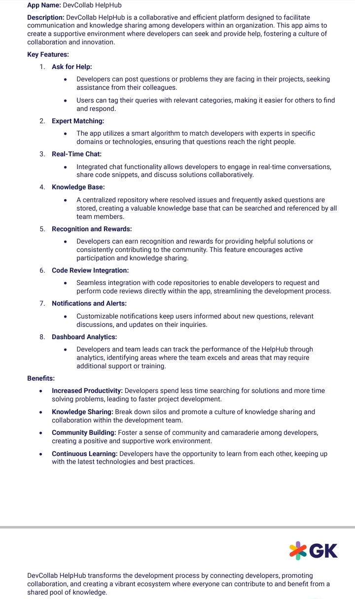 Solved App Name: DevCollab HelpHubDescription: DevCollab | Chegg.com