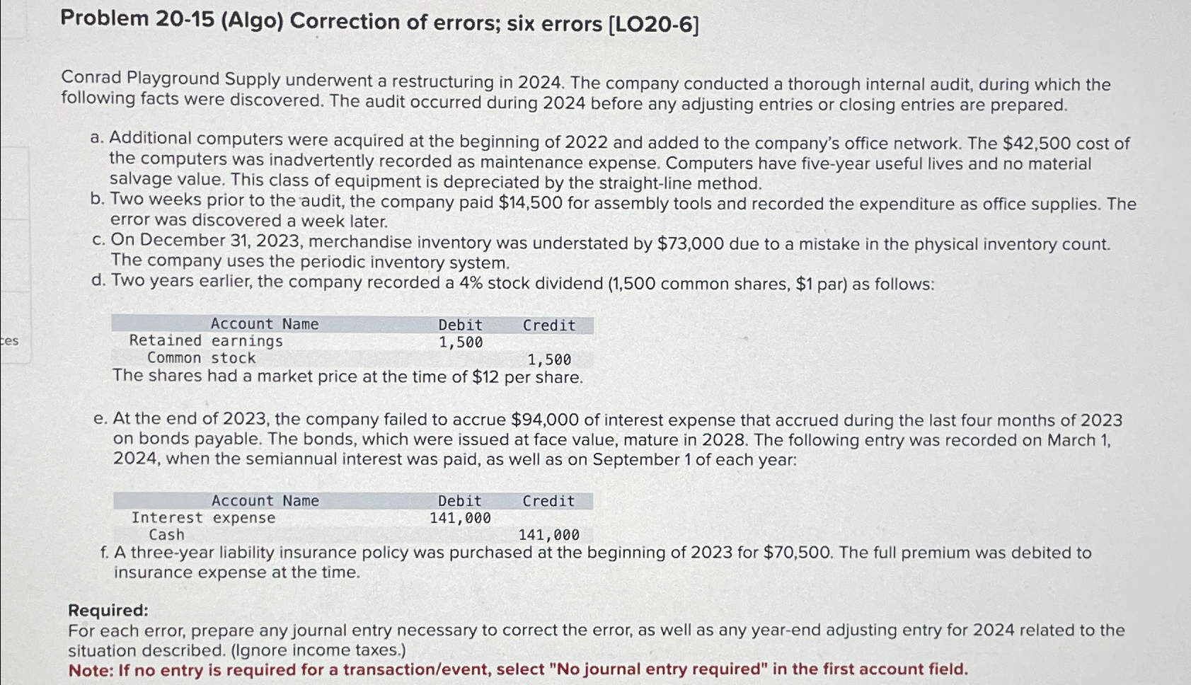 Solved d. ﻿Two years earlier, the company recorded a 4% | Chegg.com