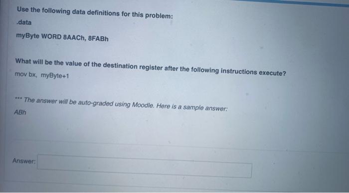 Solved Use the following data definitions for this problem: | Chegg.com