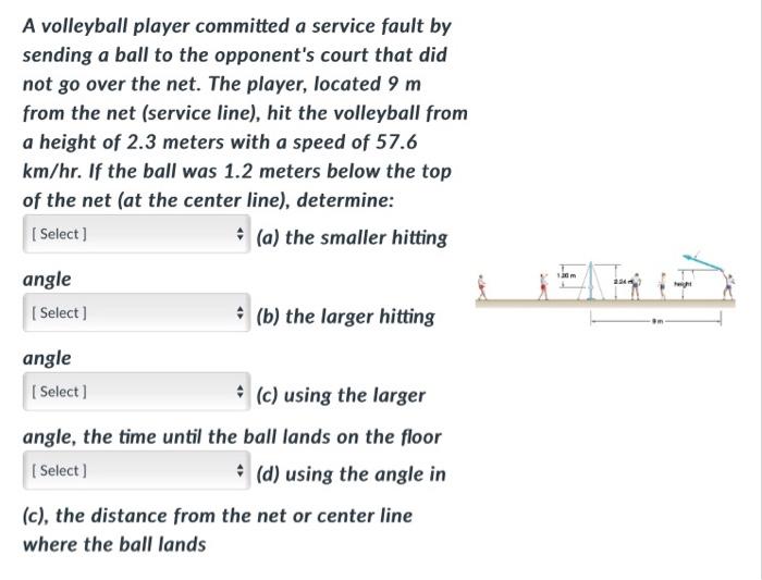 A volleyball player committed a service fault by | Chegg.com