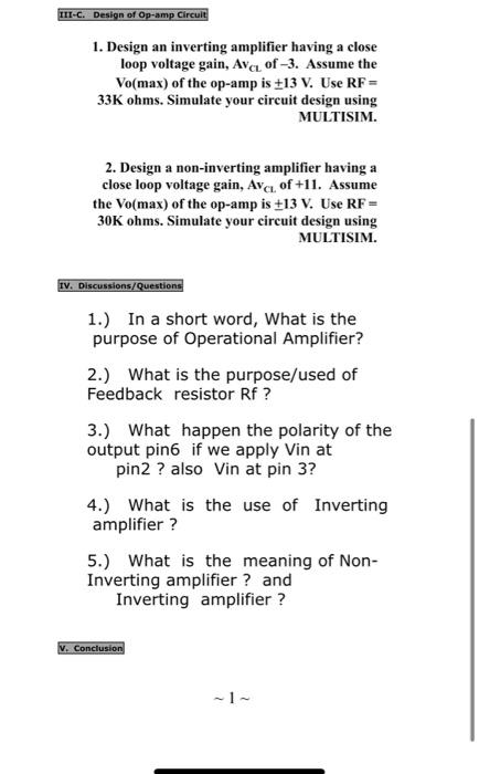 Solved Experiment No. #4 INVERTING and NON-INVERTING | Chegg.com