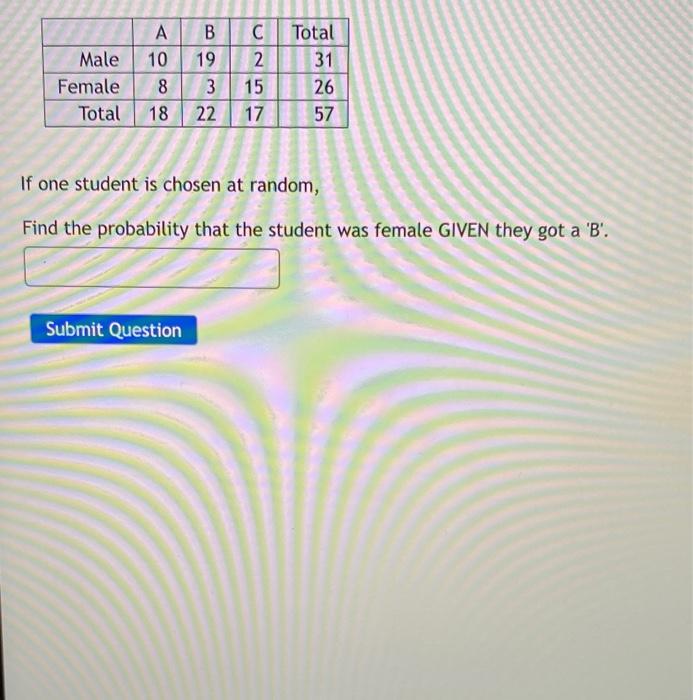 Solved If one student is chosen at random, Find the | Chegg.com