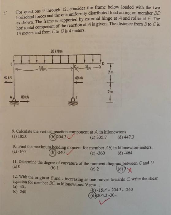 Solved For questions 9 through 12 , consider the frame below | Chegg.com