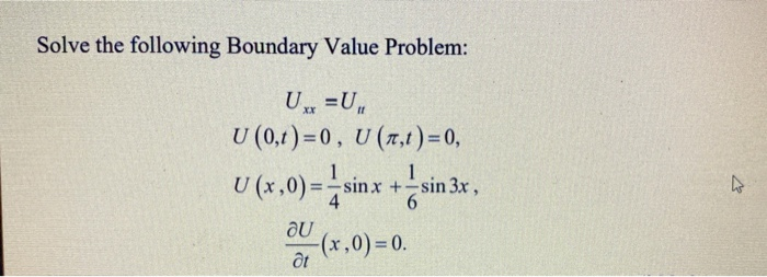 Solved Solve the following Boundary Value Problem: Ux=U, U | Chegg.com