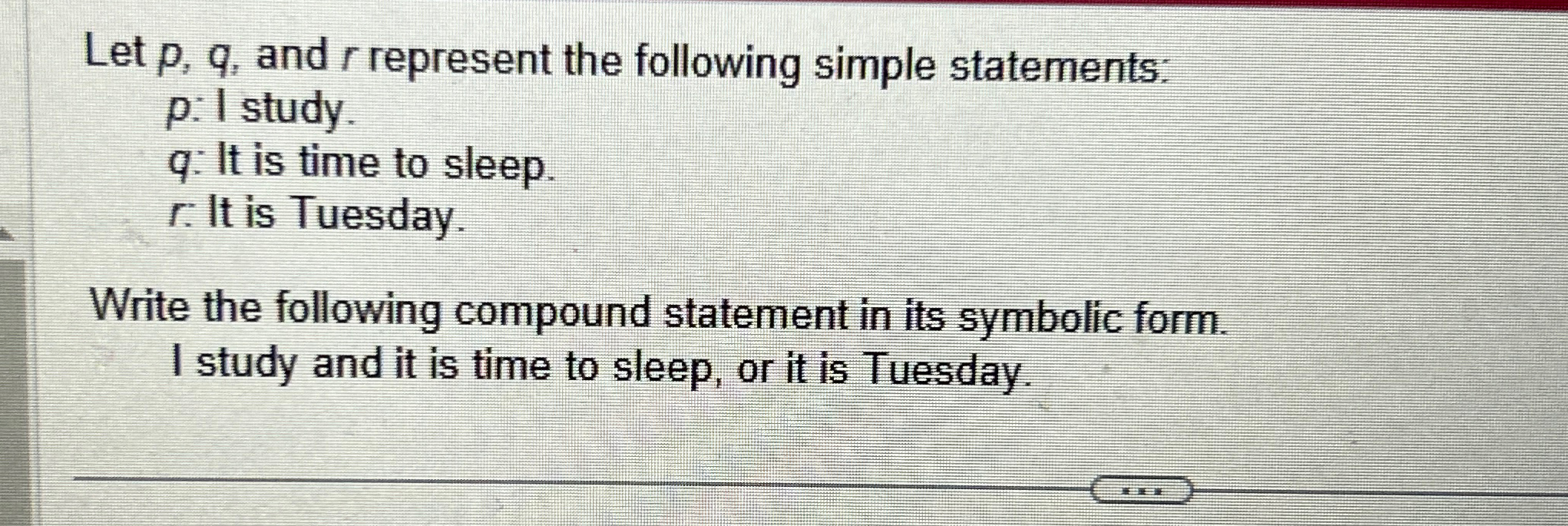 Solved Let p,q, ﻿and r ﻿represent the following simple | Chegg.com