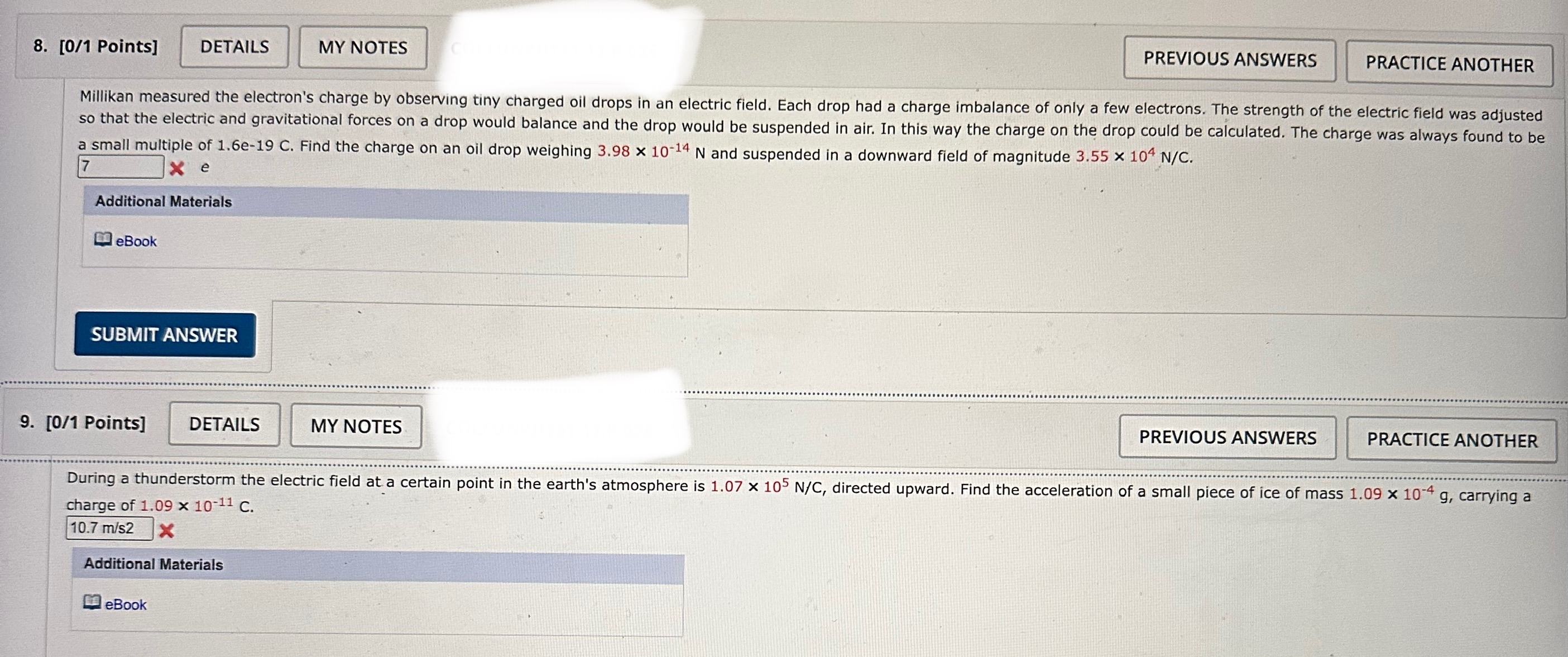 Solved [0/1 ﻿Points] ﻿a small multiple of 1.6e-19C. ﻿Find | Chegg.com