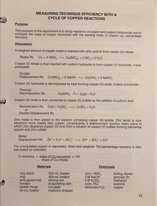 Solved A- what is the purpose of this experiment and the | Chegg.com
