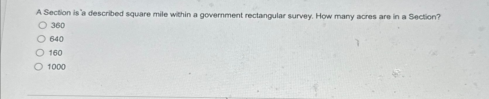 Solved A Section is'a described square mile within a | Chegg.com