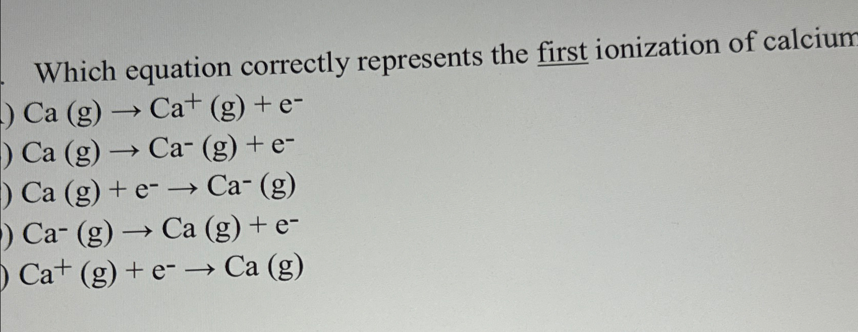 Solved Which equation correctly represents the first | Chegg.com