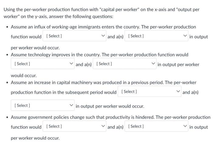 Solved Using The Per Worker Production Function With