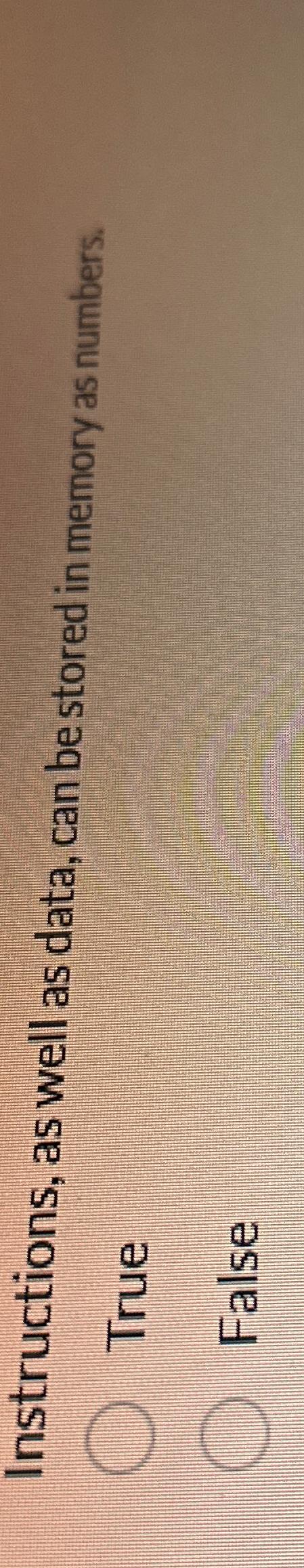 Solved Instructions, as well as data, can be stored in | Chegg.com