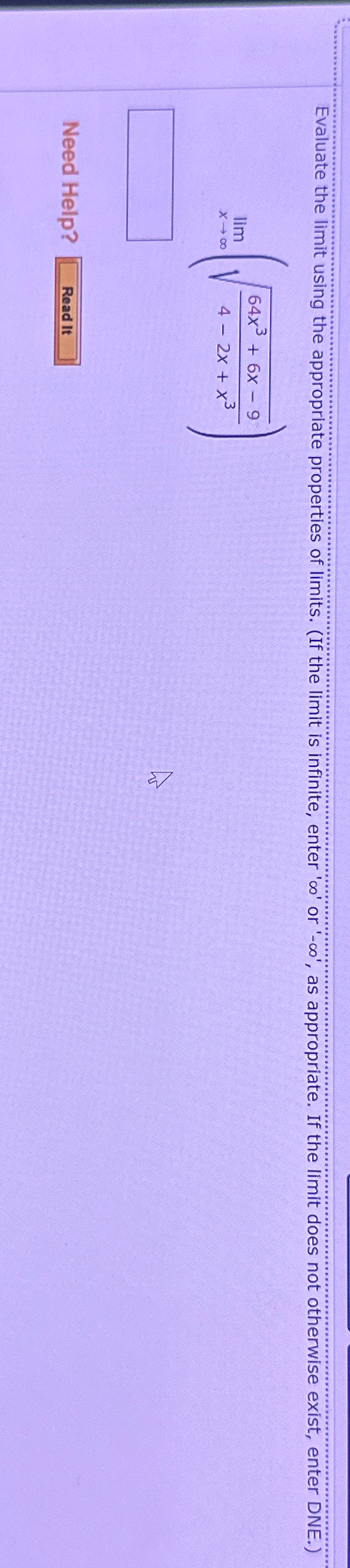 Solved Evaluate the limit using the appropriate properties | Chegg.com Solved Evaluate the limit using the appropriate properties | Chegg.com