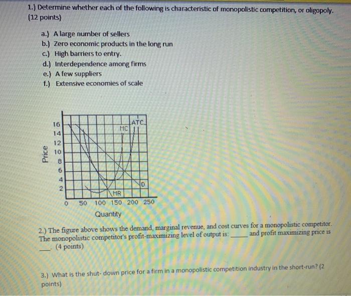 Solved 1.) Determine whether each of the following is | Chegg.com