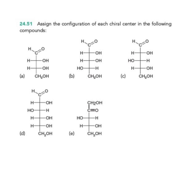 Solved 24.51 ﻿Assign the configuration of each chiral center | Chegg.com