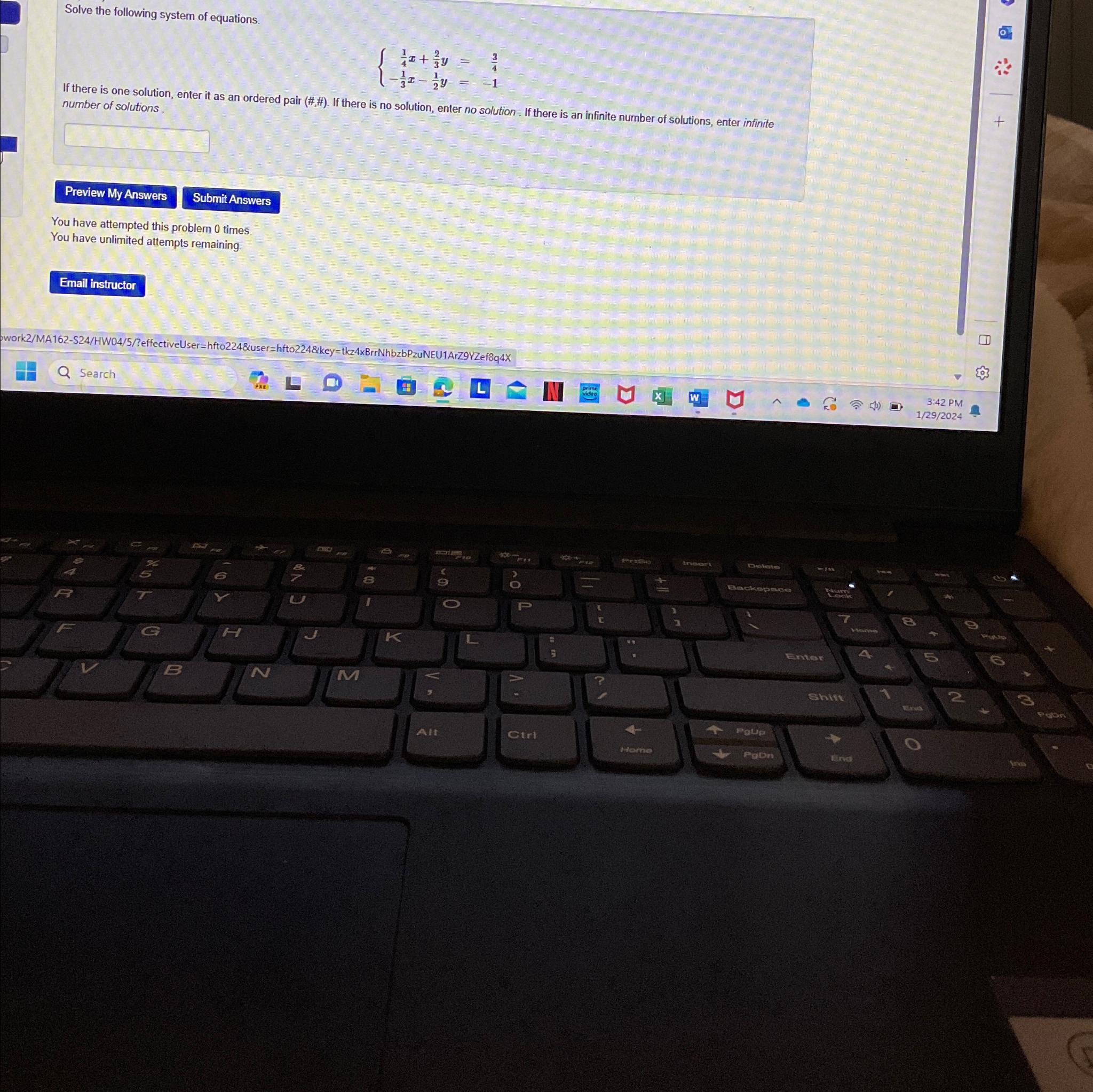 Solved Solve the following system of | Chegg.com