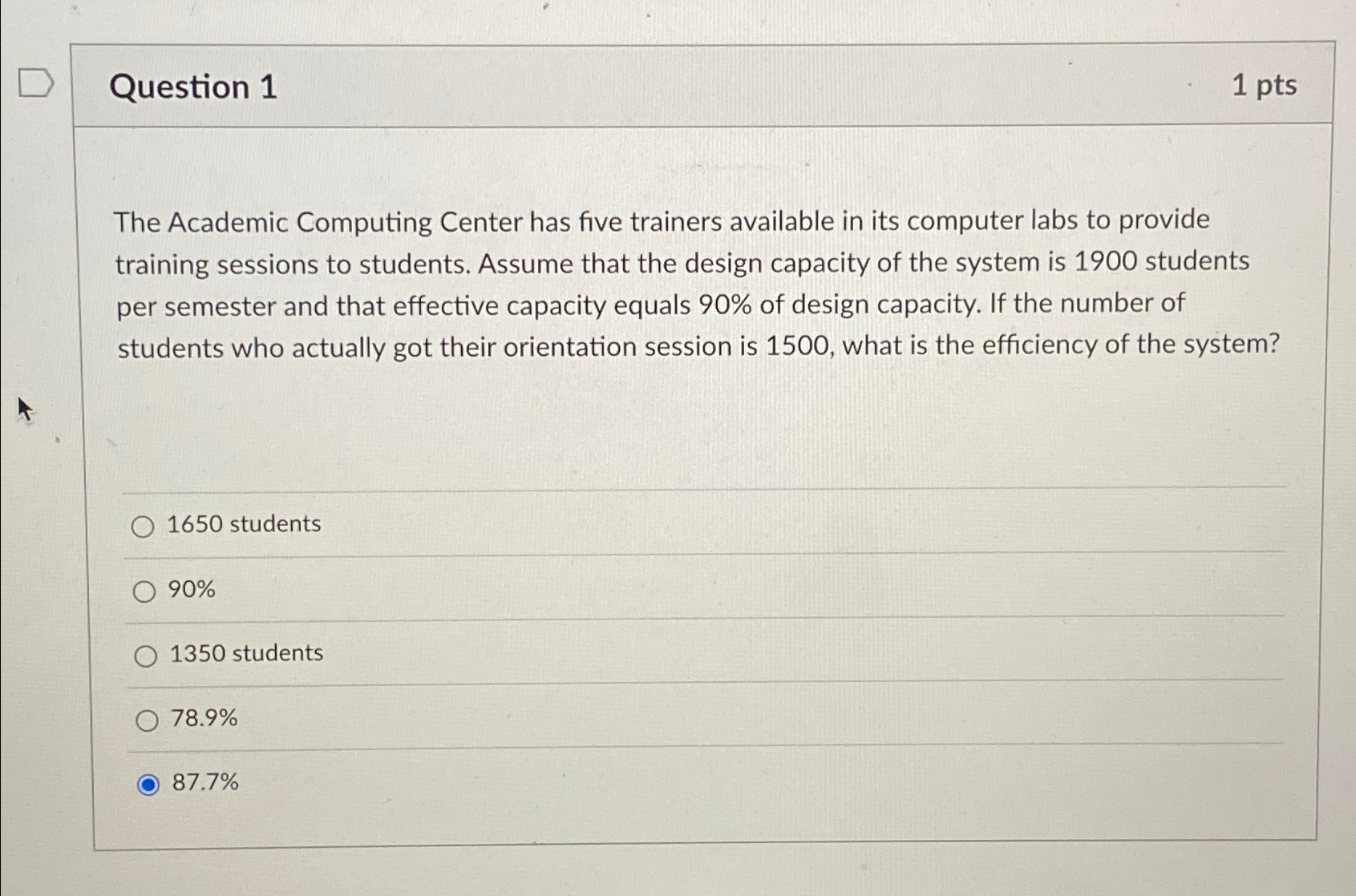Solved Question 11ptsThe Academic Computing Center has five | Chegg.com