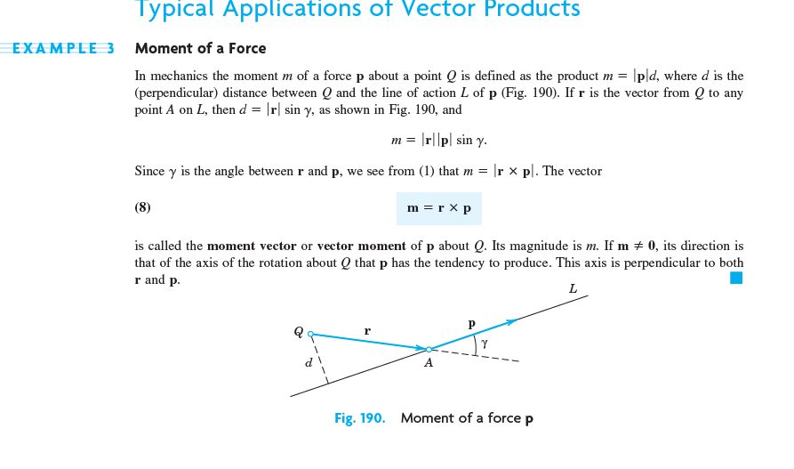 Solved EXAMPLE 3 ﻿Moment of a ForceIn mechanics the moment m | Chegg.com