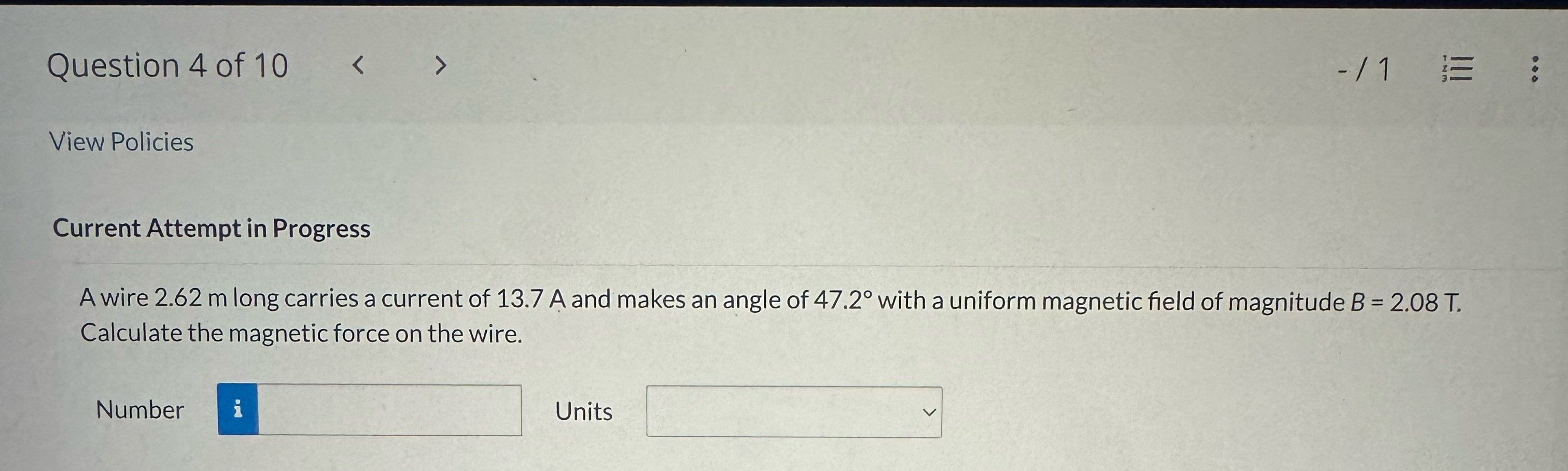 Solved Question 4 ﻿of 10View PoliciesCurrent Attempt in | Chegg.com