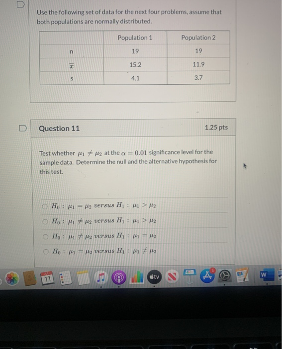 Solved Use the following set of data for the next four | Chegg.com