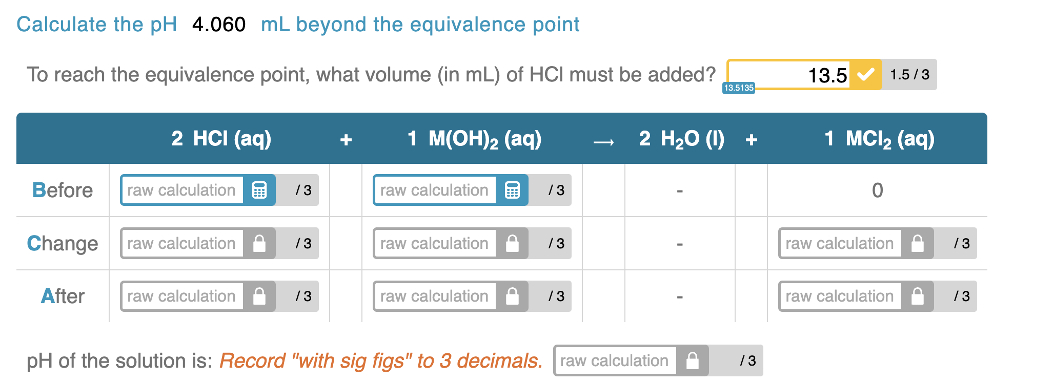 Solved Calculate the pH 4.060mL ﻿beyond the equivalence | Chegg.com