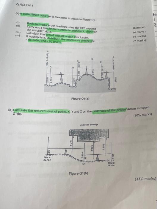 Solved (a) A closed level traverge in elevation is shown in | Chegg.com