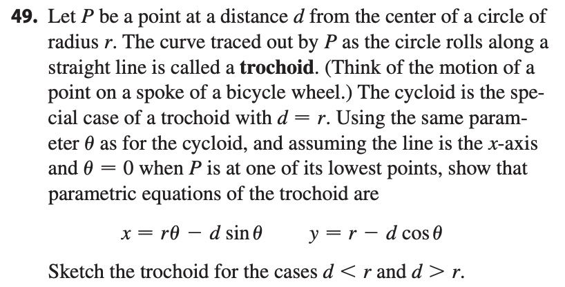 Solved Show that parametric equations of the trochoid | Chegg.com