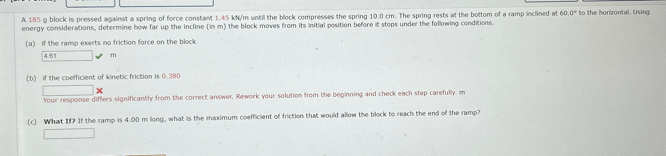 Solved energy considerations, determine how far up the | Chegg.com