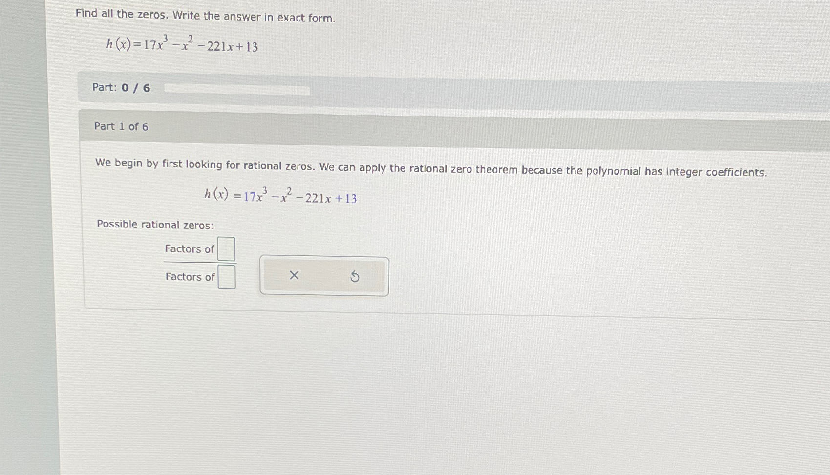 Solved Find all the zeros. Write the answer in exact | Chegg.com
