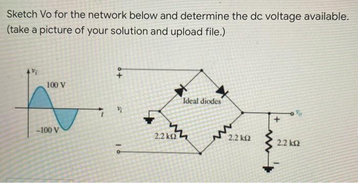 Solved Sketch Vo for the network below and determine the dc | Chegg.com