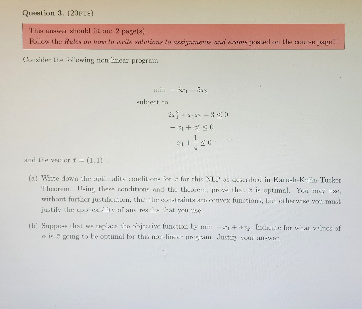 Solved Question 3. (20PTS)This answer should fit on: 2 | Chegg.com