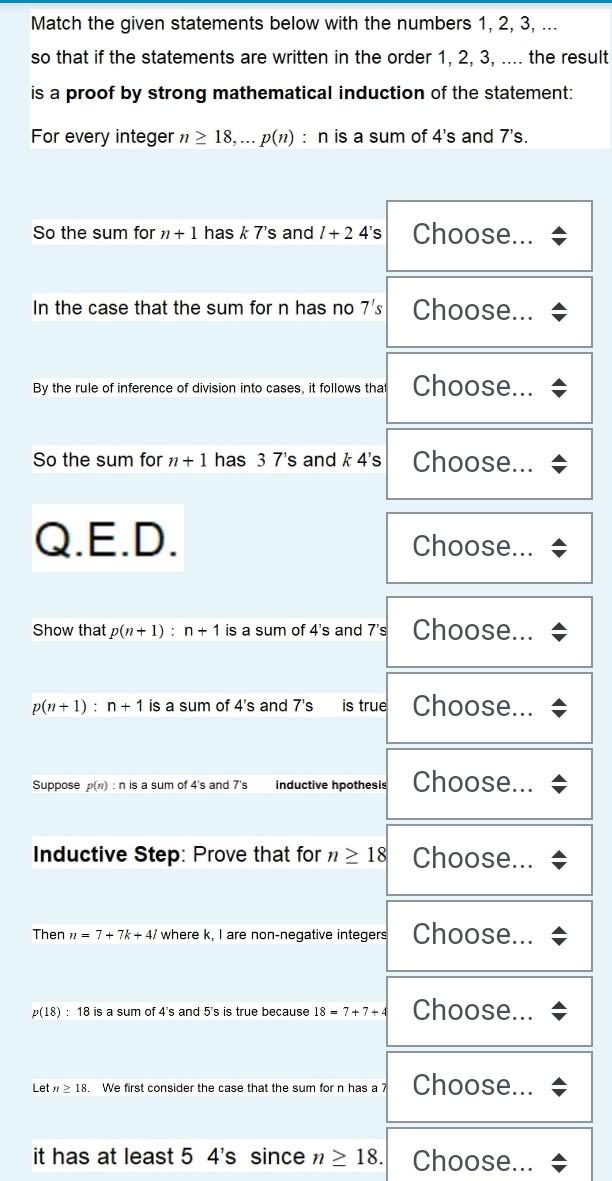 Solved Match the given statements below with the numbers | Chegg.com