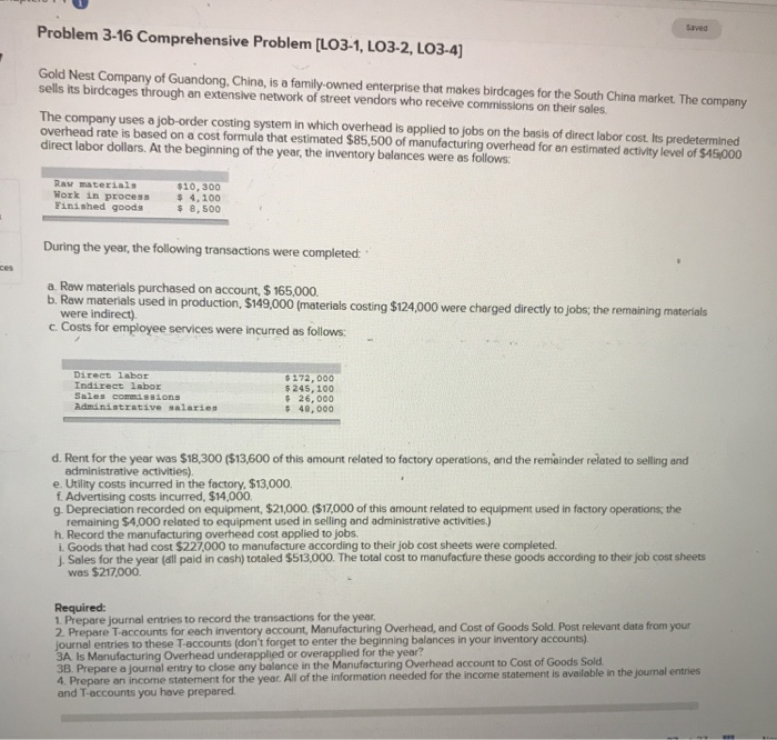 Solved Problem 3-16 Comprehensive Problem (LO3-1, LO3-2, | Chegg.com