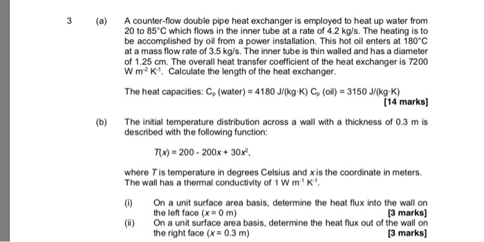 Solved A counter-flow double pipe heat exchanger is employed | Chegg.com