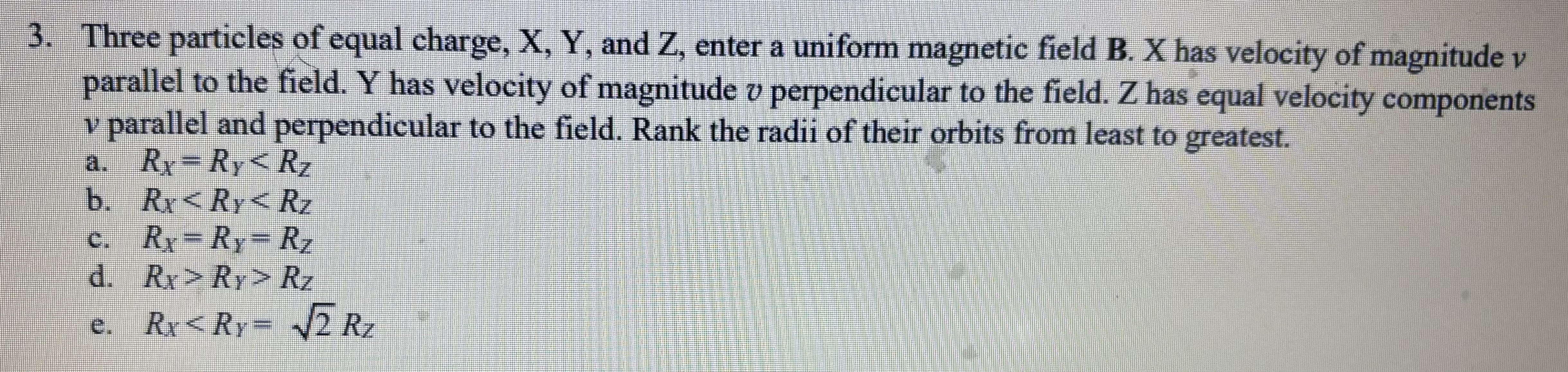 Solved Three particles of equal charge, x,Y, ﻿and Z , ﻿enter | Chegg.com